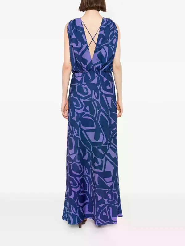 BLAKLACE Printed V-neck Dress