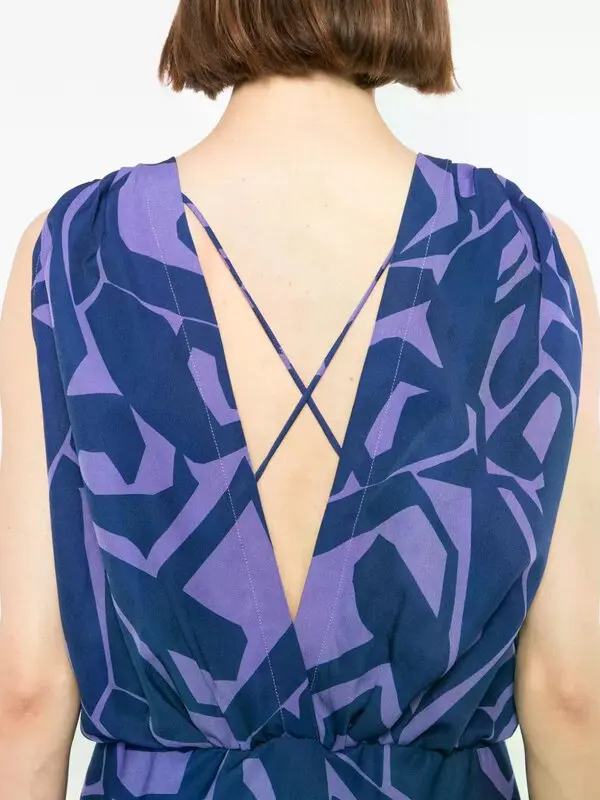 BLAKLACE Printed V-neck Dress