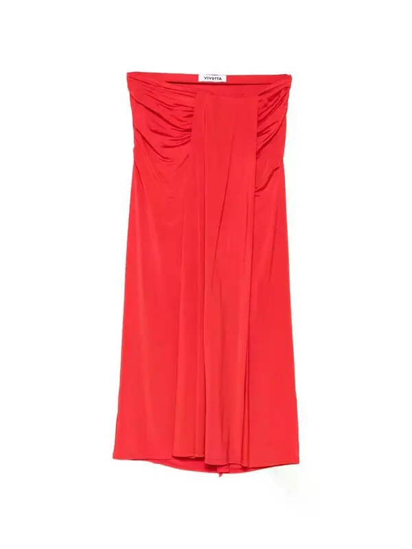Vivetta Ruched Midi Skirt - Red