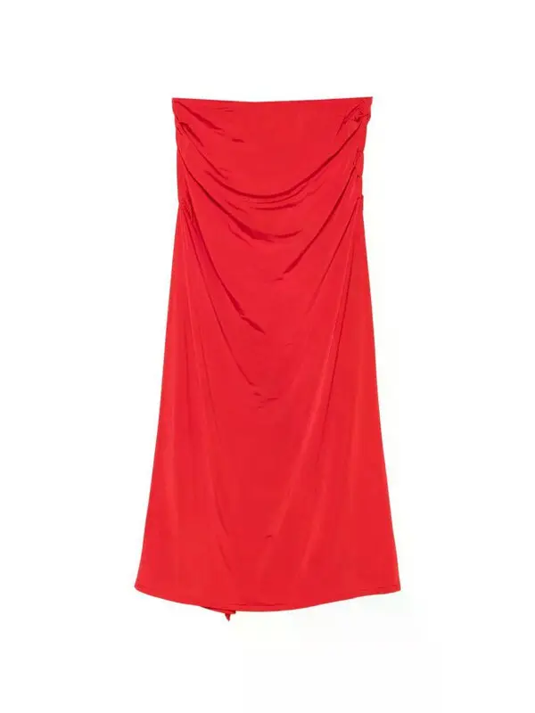 Vivetta Ruched Midi Skirt - Red