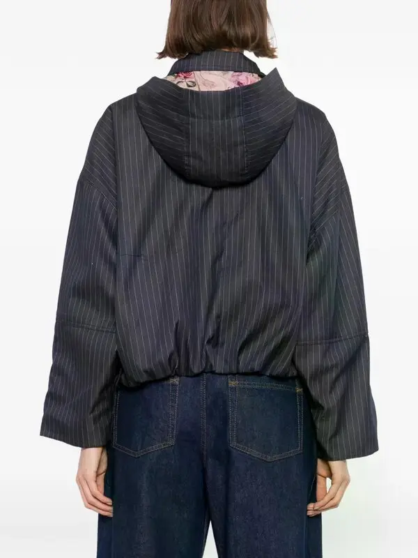 BLAKLACE Pinstripe Hooded Jacket