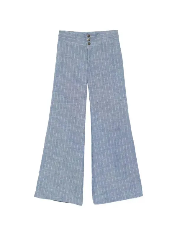 BLAKLACE Button Checked Trousers - Blue