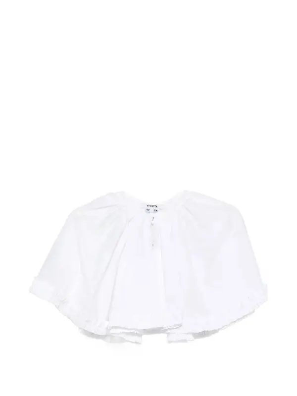Vivetta Ruffled Cape - White