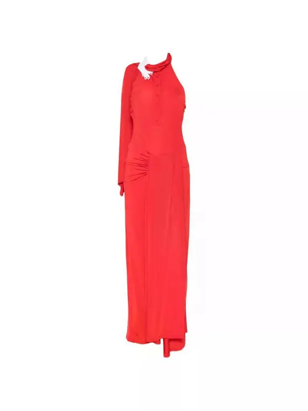 Vivetta Halter-neck Asymmetrical Maxi Dress - Red