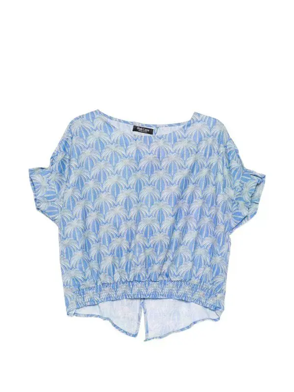 BLAKLACE All-over Graphic Print Blouse - Blue
