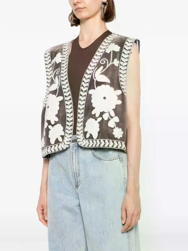 BLAKLACE Embroidered Waistcoat - Brown