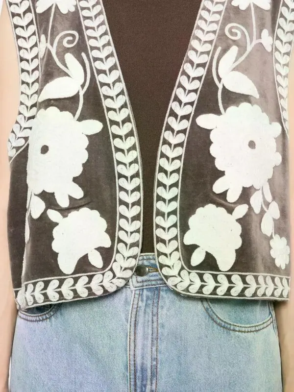 BLAKLACE Embroidered Waistcoat - Brown