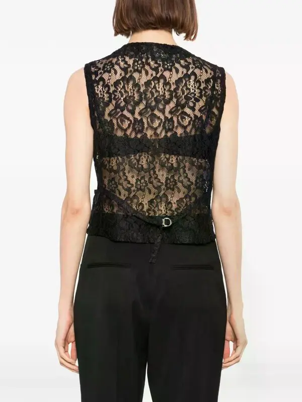 BLAKLACE Lace V-neck Top - Black