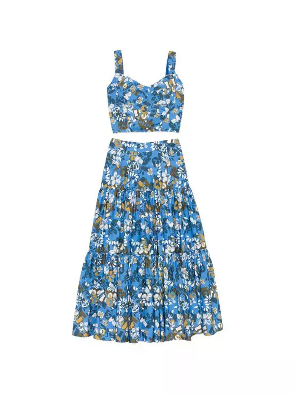 BLAKLACE All-over Floral Print Skirt - Blue