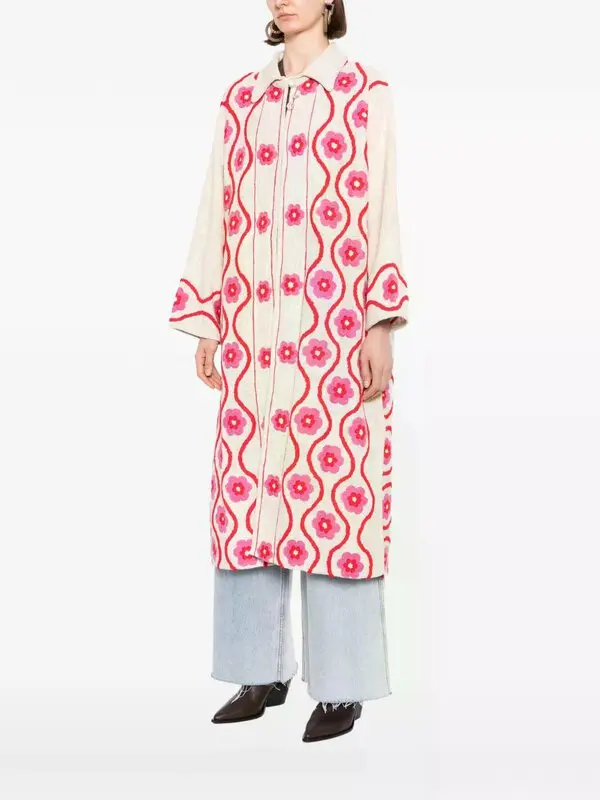 BLAKLACE Floral-embroidered Coat