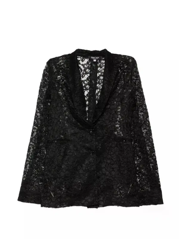 BLAKLACE Lace Button Blazer - Black