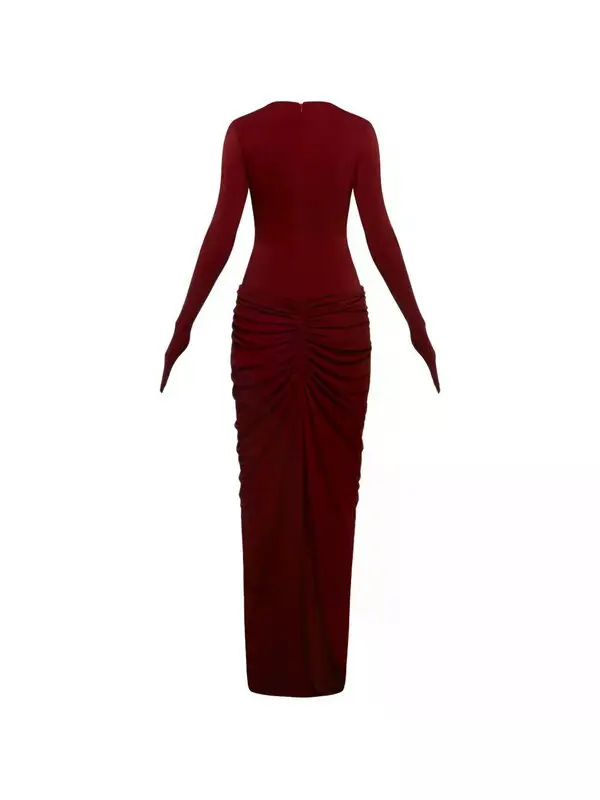 CHATS BY C.DAM Zayra Long-sleeve Draped Dress - Red