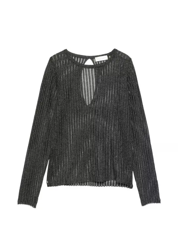 ROBERTO COLLINA Ribbed-knit Cut-out Sweater