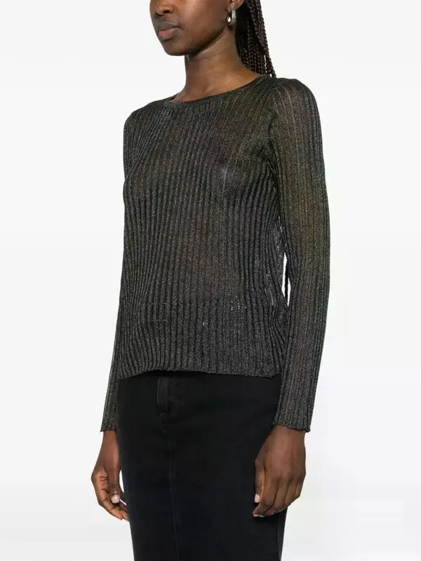 ROBERTO COLLINA Ribbed-knit Cut-out Sweater