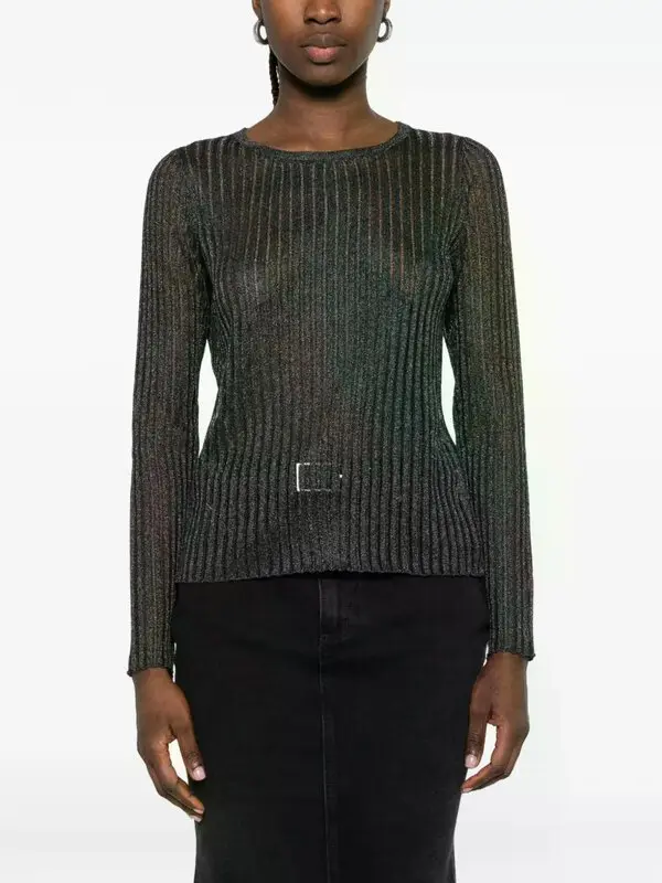 ROBERTO COLLINA Ribbed-knit Cut-out Sweater