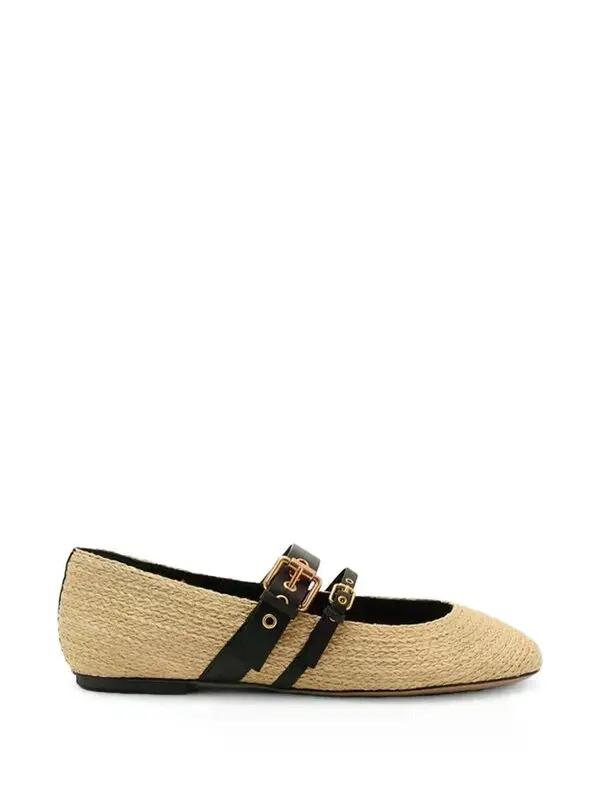 Farm Rio Buckle-strap Ballerina Flats - Neutrals