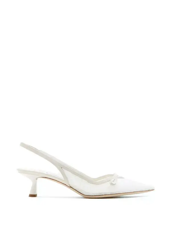 JIMMY CHOO Amita Pointed-toe Lace Pumps - White
