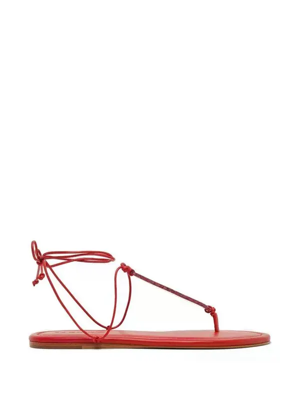 Farm Rio Tie Stone Sandals - Red