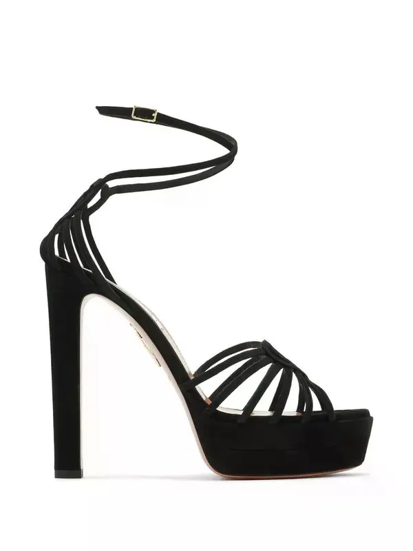 AQUAZZURA Sweetheart Platform Sandals - Black