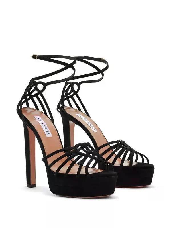 AQUAZZURA Sweetheart Platform Sandals - Black