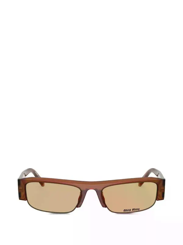 Miu Miu Vedette Rectangle-frame Sunglasses - Brown