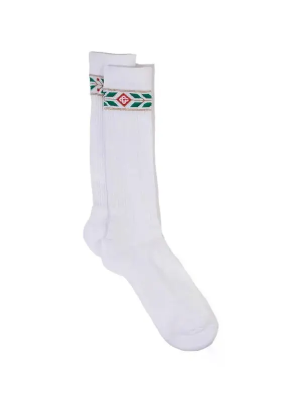 Casablanca Logo Printed Socks - White