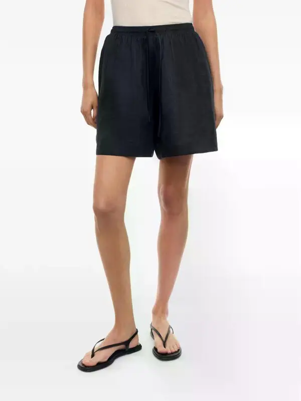 12 STOREEZ Mykonos Ramie Shorts - Black