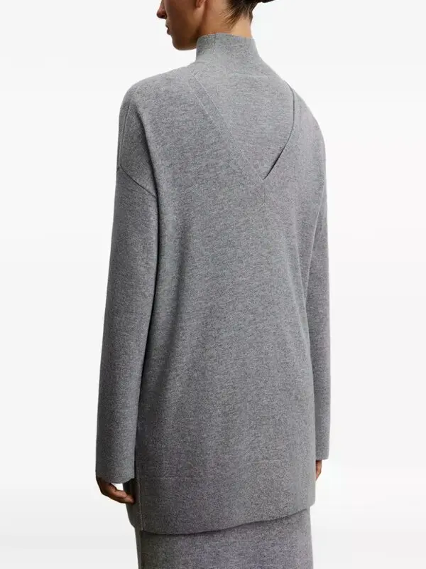 12 STOREEZ V-neck Wool Cardigan - Grey