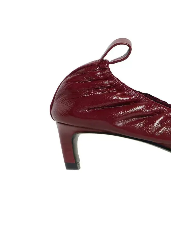 12 STOREEZ Leather Pointed Toe Pumps - Red