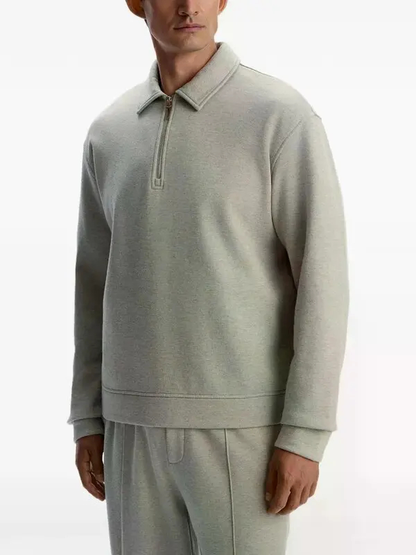 12 STOREEZ Mélange-effect Polo Shirt