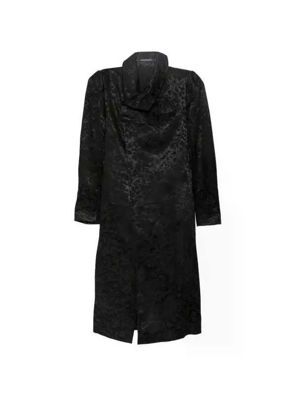 JULIUS Covered Neck Coat - Black
