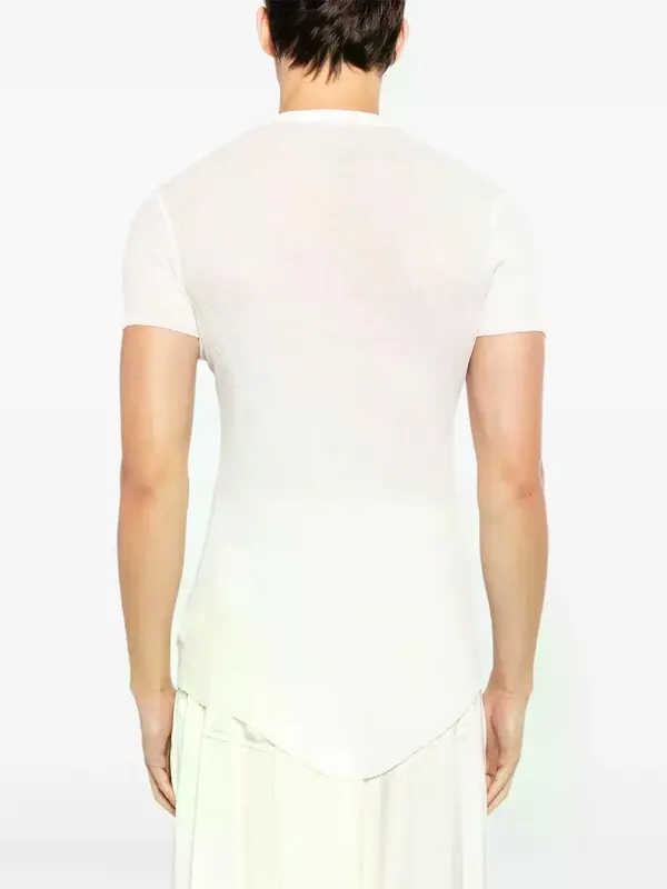 JULIUS Ribbed T-shirt - Neutrals