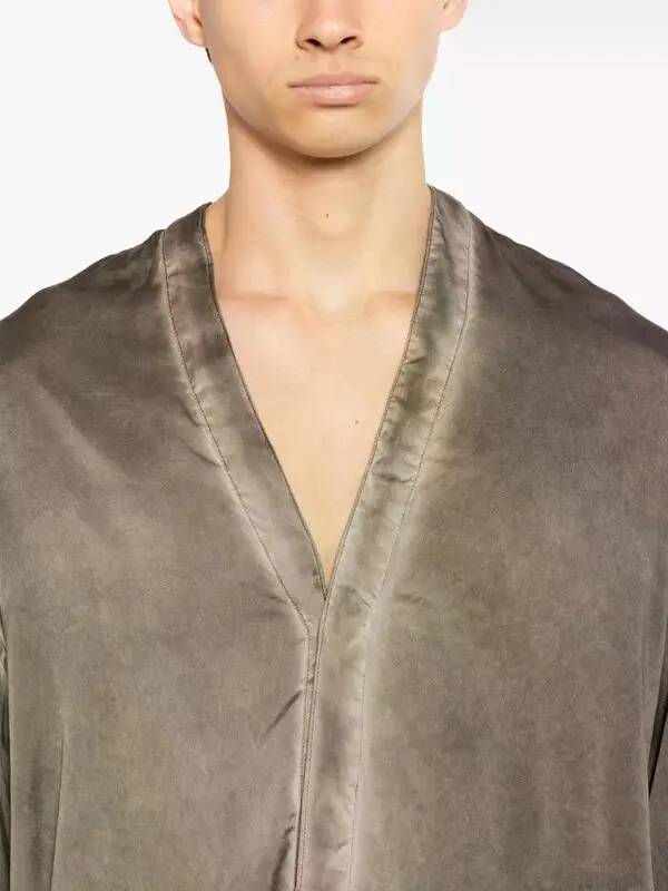 JULIUS Slit Neck Shirt - Brown