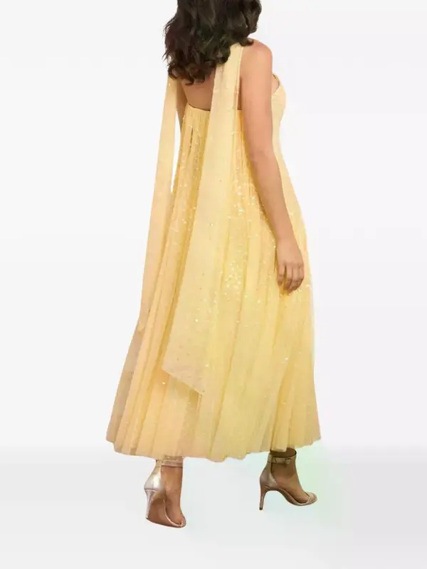 NEEDLE & THREAD Sunrise Sequin Strapless Midi Dress