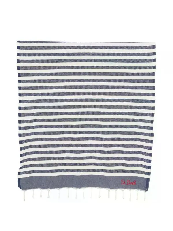 MC2 SAINT BARTH Foutas Striped Beach Towel - Blue