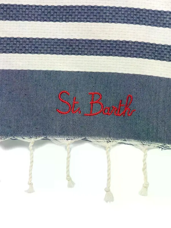 MC2 SAINT BARTH Foutas Striped Beach Towel - Blue