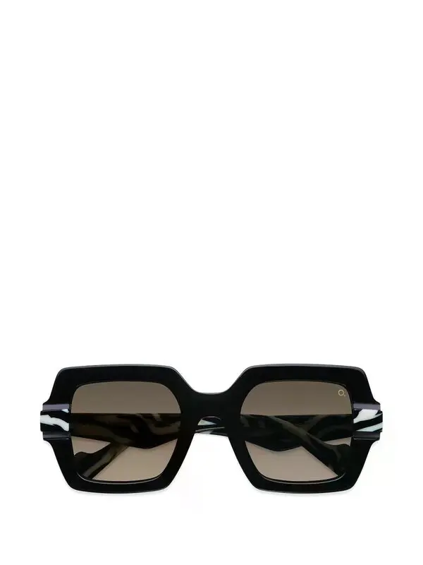 ETNIA BARCELONA Zebra-pattern Square Frame Sunglasses - Black