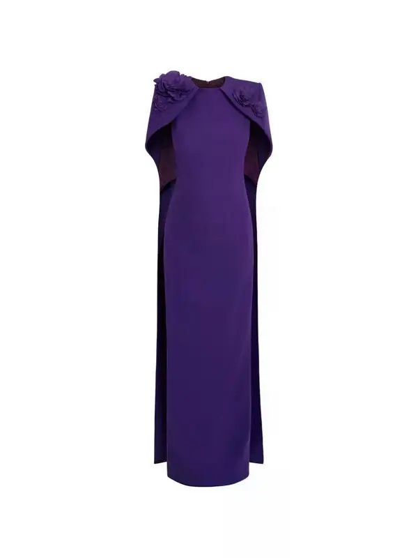Safiyaa Floral Appliqué Maxi Dress - Purple