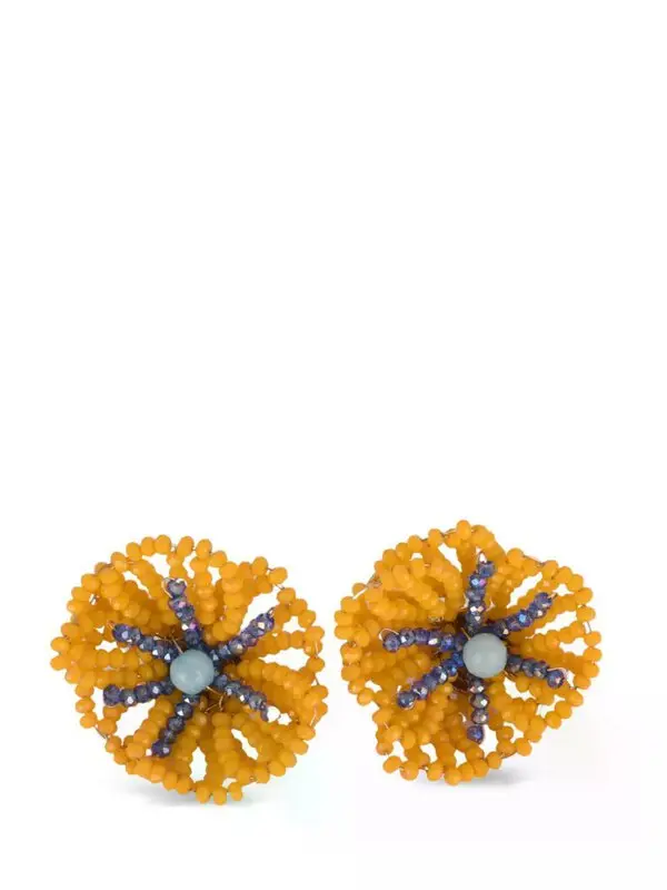 Rosantica Codette Beaded Clip-on Earrings - Yellow