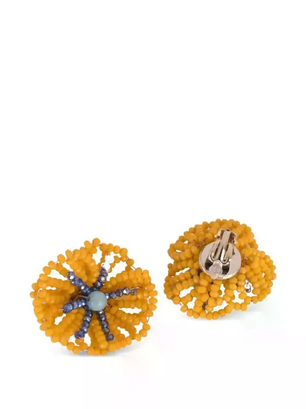 Rosantica Codette Beaded Clip-on Earrings - Yellow