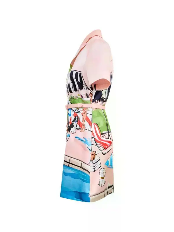 LEO LIN Printed Belted Mini Dress