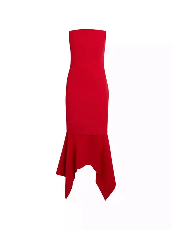 Safiyaa Tegan Asymmetric Midi Dress - Red