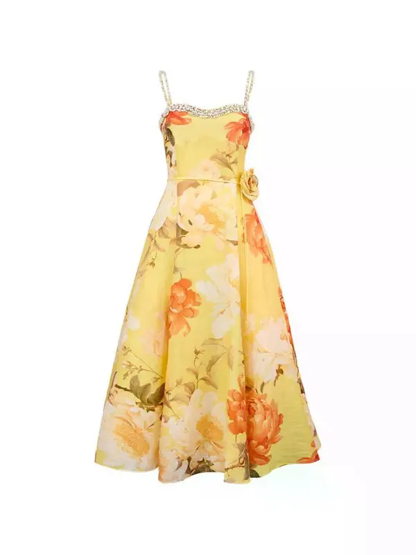 LEO LIN Mariela Floral-embellished Maxi Dress - Yellow
