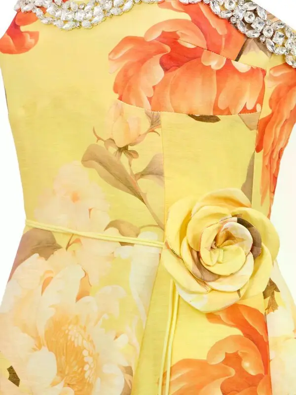 LEO LIN Mariela Floral-embellished Maxi Dress