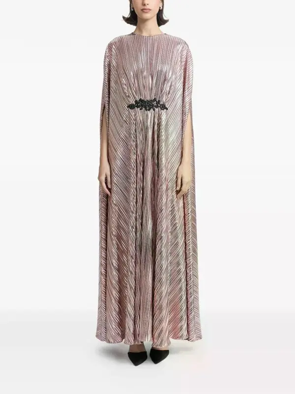 GEMY MAALOUF Beaded Waistline Maxi Kaftan - Pink