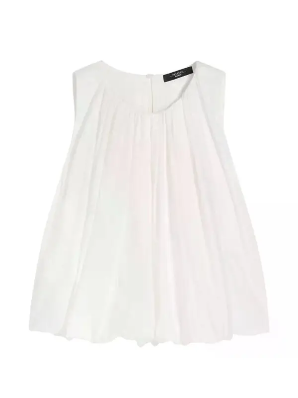 Max Mara Gathered Cotton Top - White
