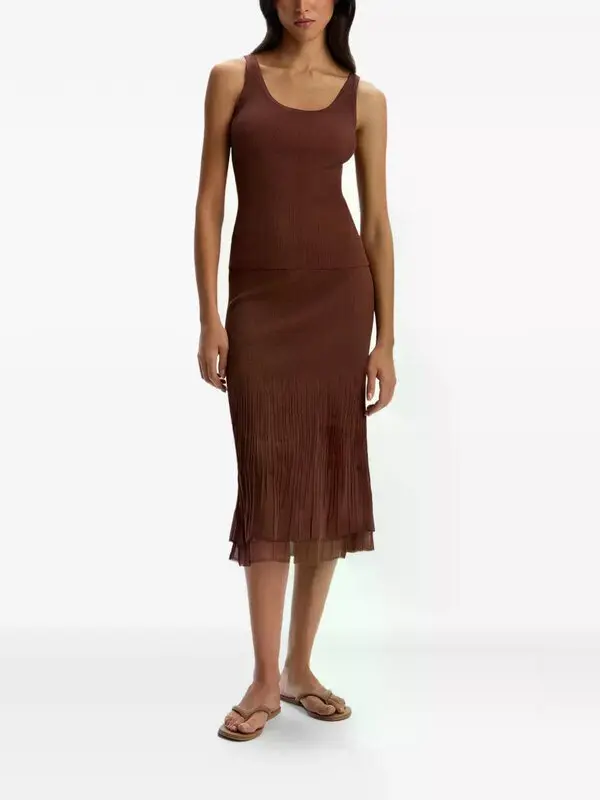 12 STOREEZ Ribbed-knit Tank Top - Brown