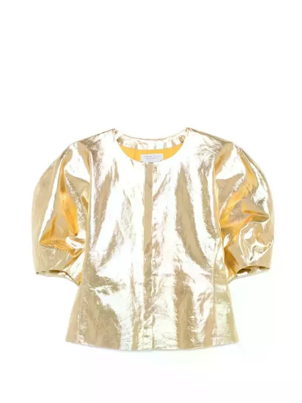 Gabriela Hearst Waverly Puff-sleeve Top - Gold