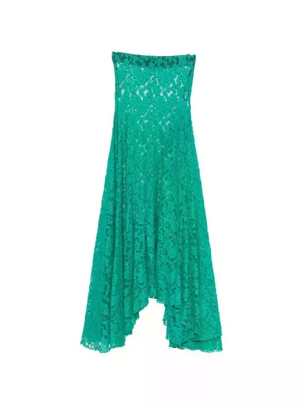 BARBARA BOLOGNA Floral Lace Asymmetric Skirt - Green