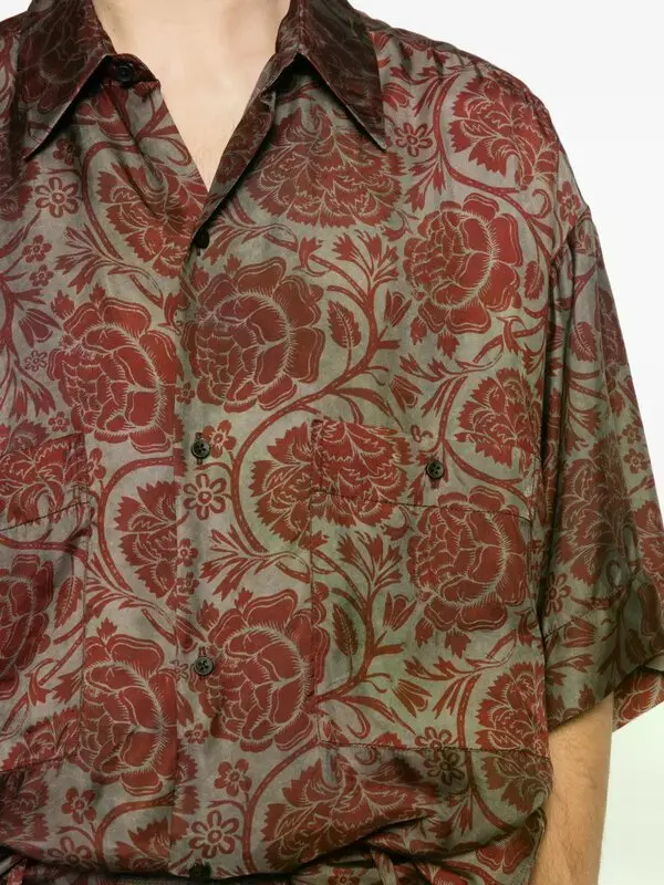 UMA WANG Teorya Floral-print Shirt - Red